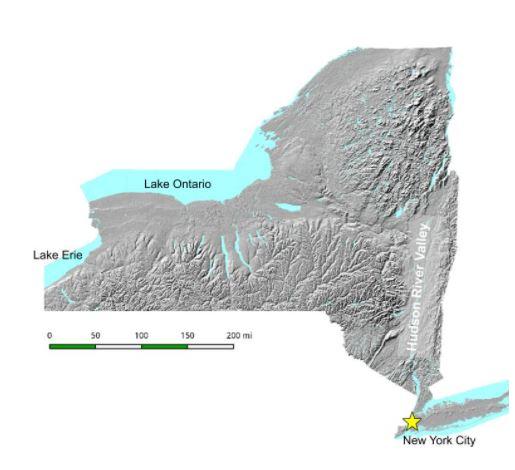 Look at the topography of New York State as shown on | Chegg.com