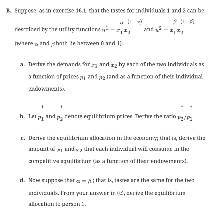 Solved Consider again, as in exercise 16.1, a two-person, | Chegg.com