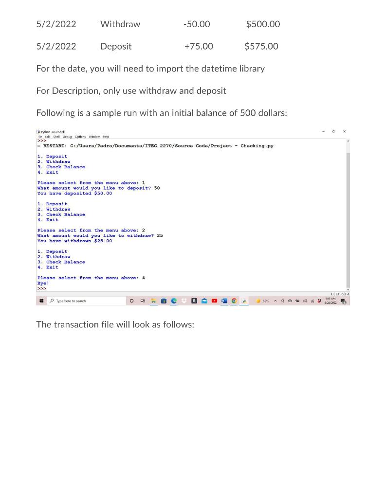 Solved Write a program that presents the user the following | Chegg.com