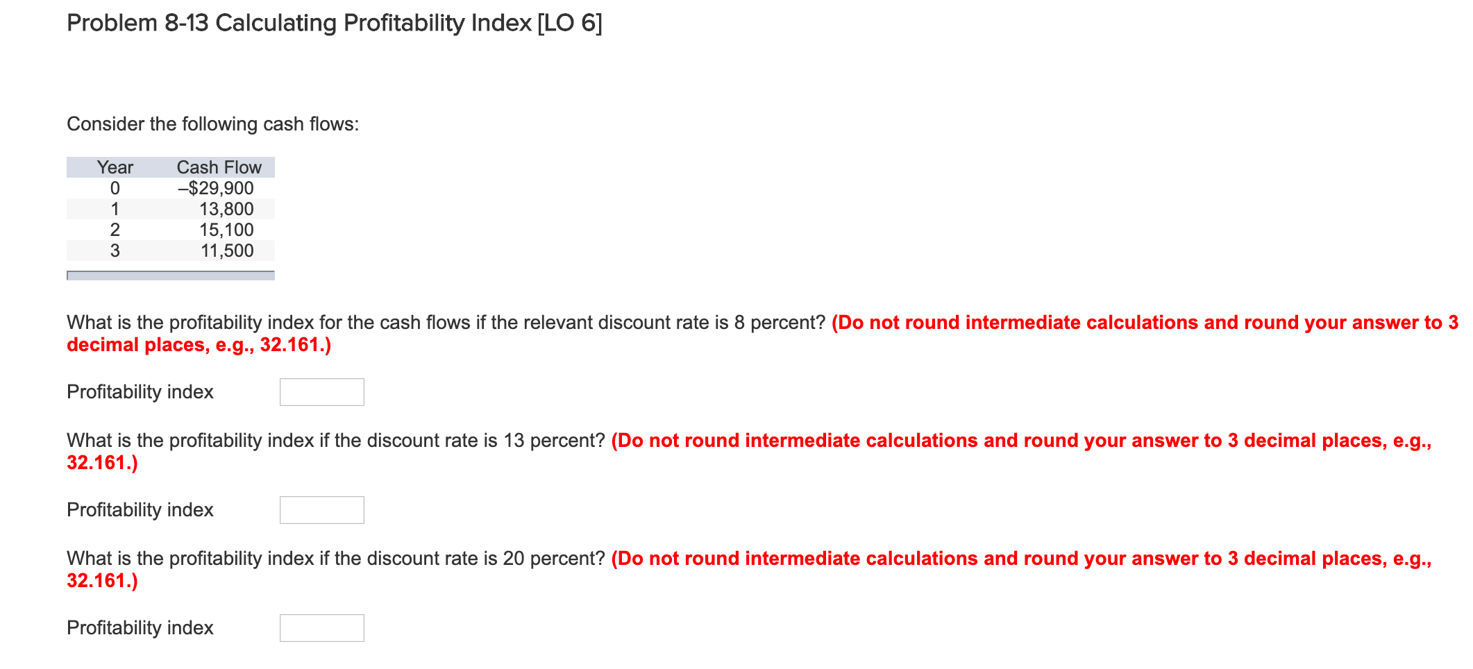 Solved Problem 8-13 Calculating Profitability Index [LO 6] | Chegg.com