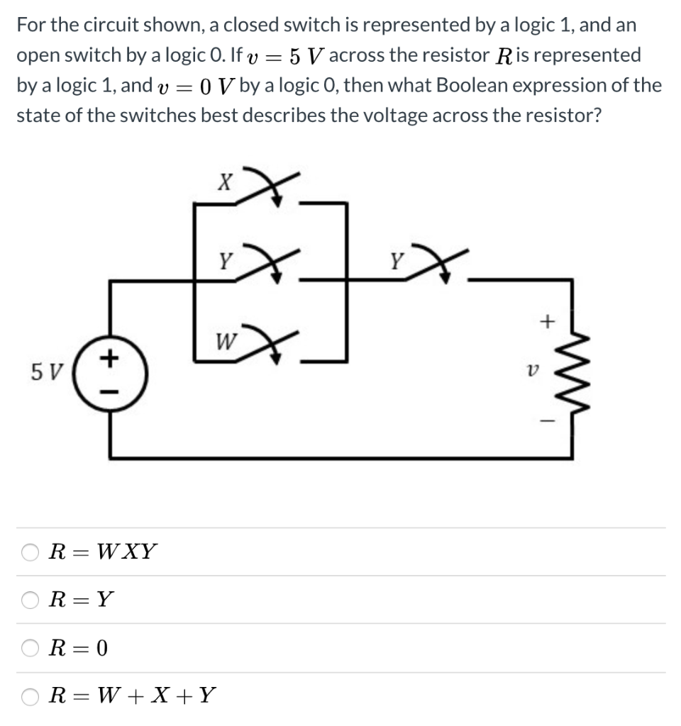 Solved For the circuit shown, a closed switch is represented | Chegg.com