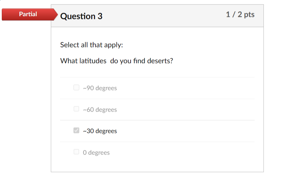 Solved Partial Question 3 1/2 pts Select all that apply: | Chegg.com