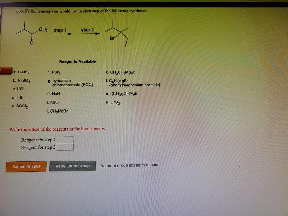 Solved Specify the reagent you would use in each step of the | Chegg.com