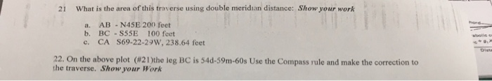 Solved What is the area of this traverse using double | Chegg.com