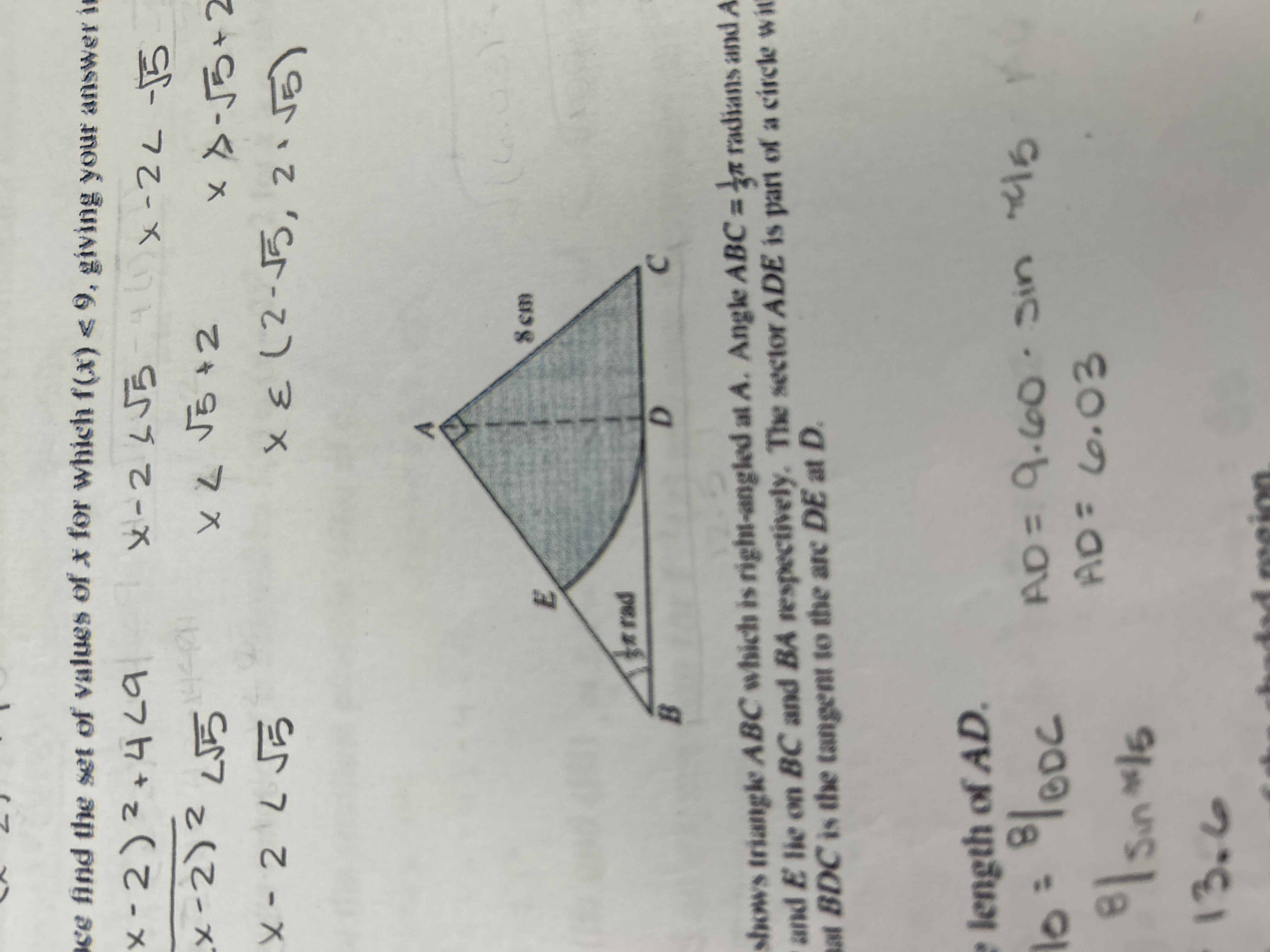 Solved The diagram shows triangle ABC which is right-angled | Chegg.com
