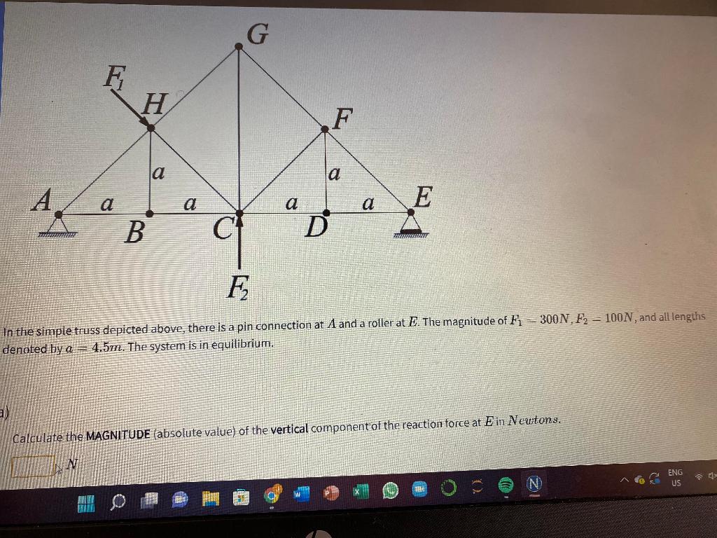 In the simple truss depicted above, there is a pin | Chegg.com