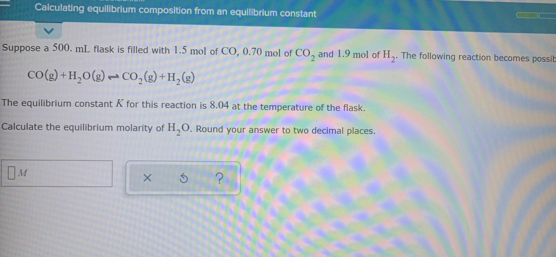 Solved Calculating equilibrium composition from an | Chegg.com