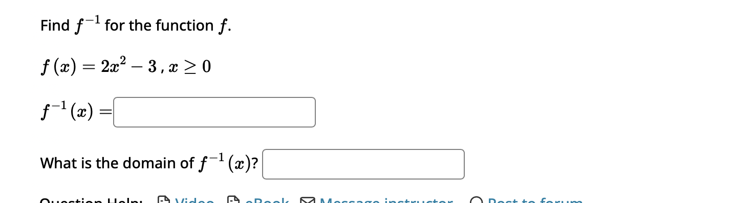 Solved Find f-1 ﻿for the function | Chegg.com