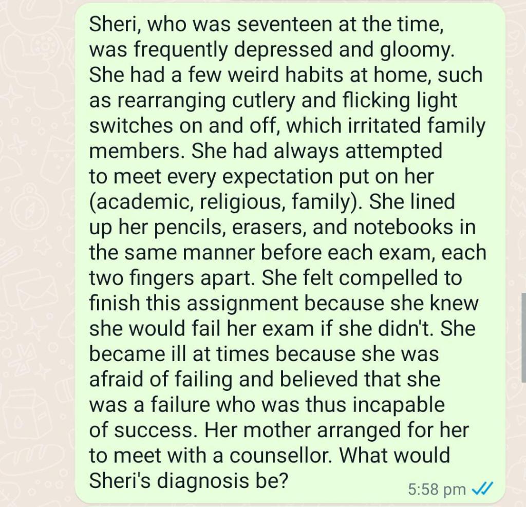 Solved Sheri, who was seventeen at the time, was frequently | Chegg.com