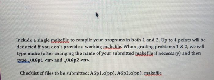 (50 pts) Write a C or C++ program A6p2.c(pp) that | Chegg.com