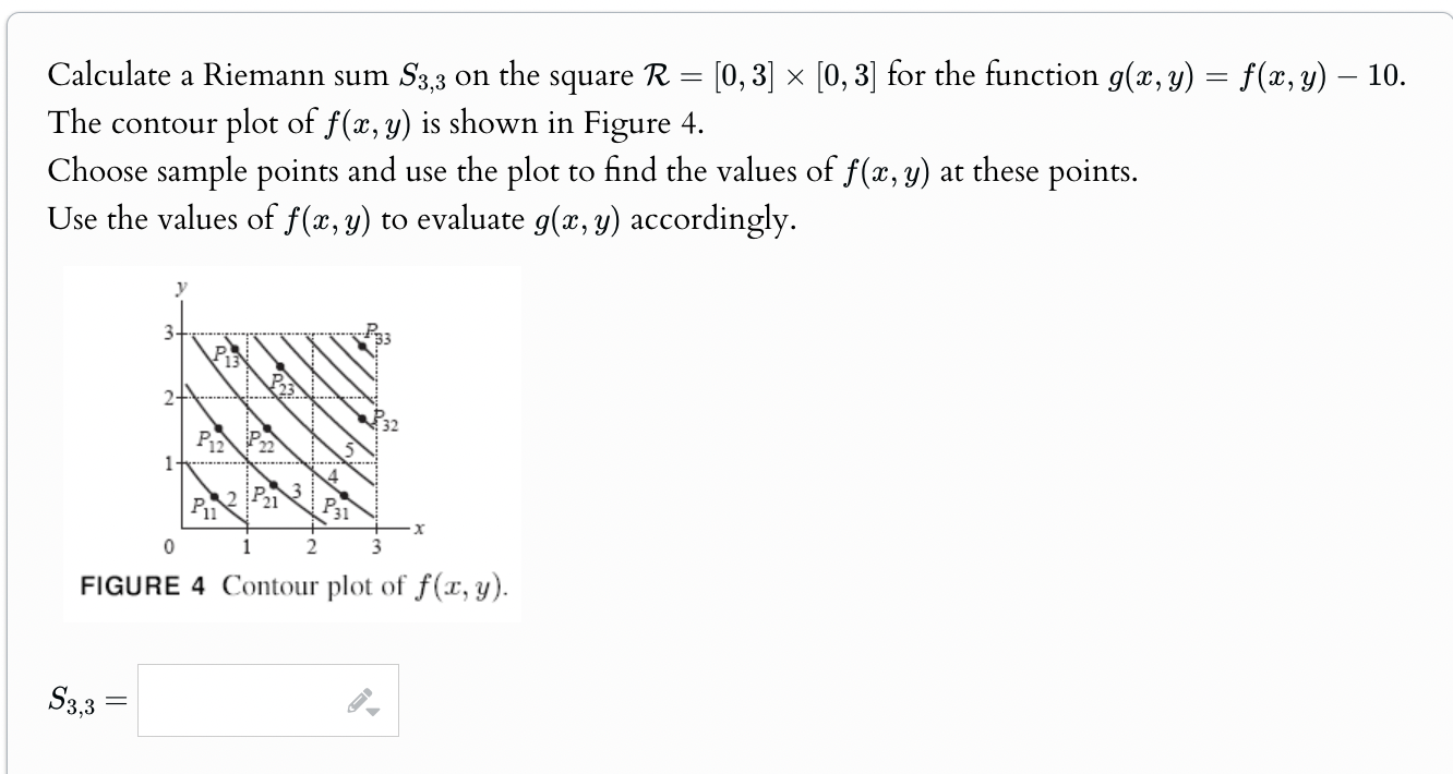 Solved Calculate a Riemann sum S3,3 on ﻿the square | Chegg.com