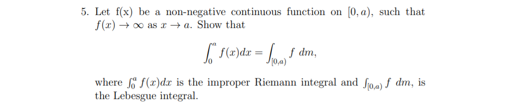 Solved 5. Let f(x) be a non-negative continuous function on | Chegg.com