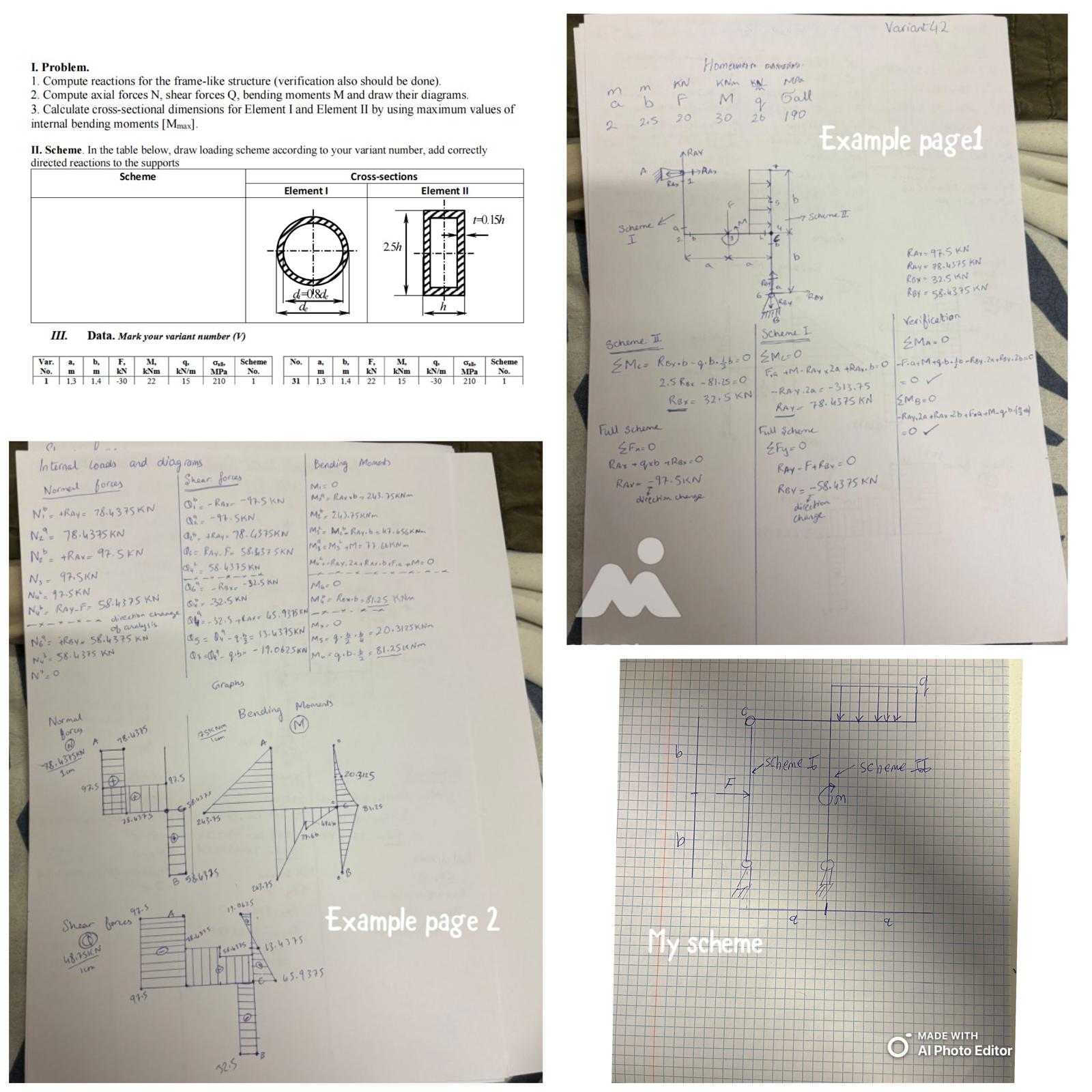 I. Problem. 1. ﻿Compute reactions for the frame-like | Chegg.com