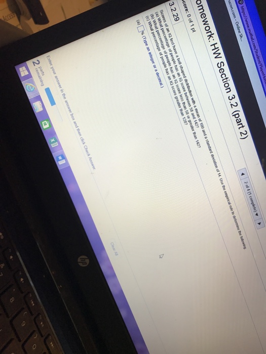 Solved Omework Hw Section 3 2 Part 2 0 Of 1 Pt 3 2 29 58