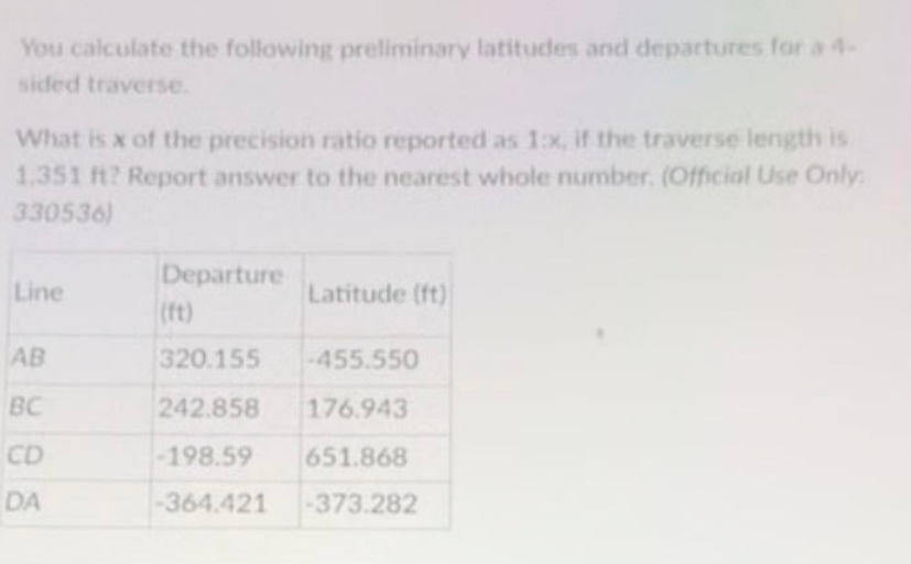 Solved You calculate the following preliminary latitudes and | Chegg.com