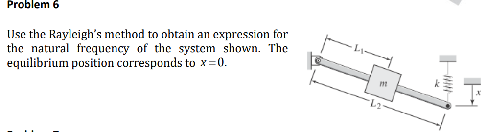 Solved Problem 6 Use the Rayleigh's method to obtain an | Chegg.com