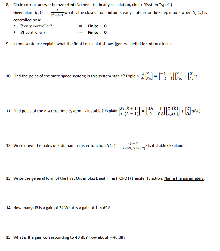 Solved 8. Circle correct answer below: (Hint: No need to do | Chegg.com