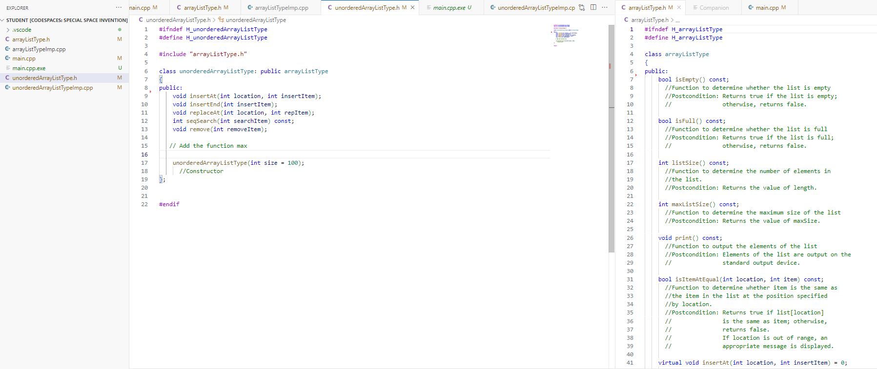 Solved Add The Function Max As An Abstract Function To The