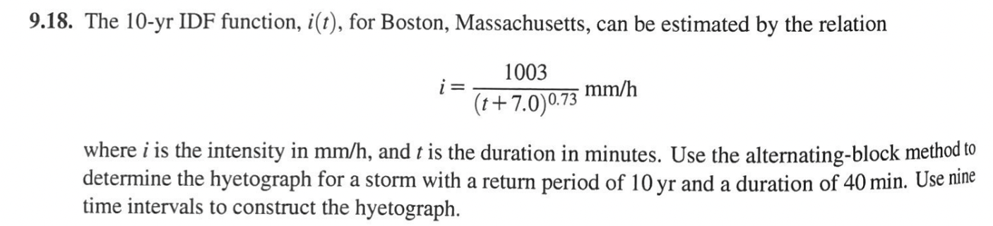 Solved i=(t+7.0)0.731003 mm/h where i is the intensity in | Chegg.com