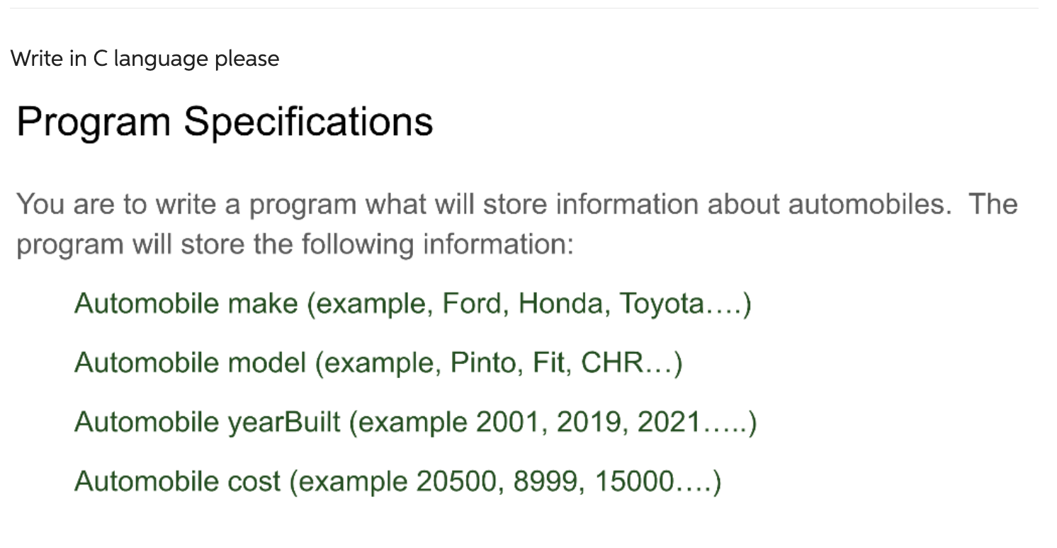 Solved Program Specifications You are to write a program | Chegg.com