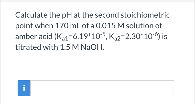 Solved Calculate the pH at the second stoichiometric point | Chegg.com