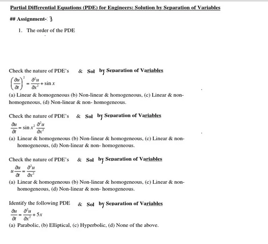 Solved Partial Differential Equations (PDE) for Engineers: | Chegg.com
