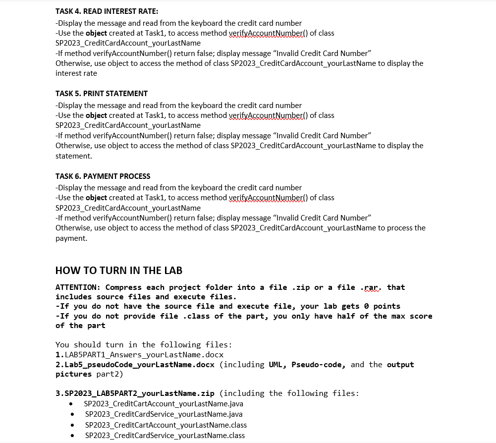 Solved LAB5 PART2 REQUIREMENT IF YOU DO NOT HAVE THE UML and | Chegg.com