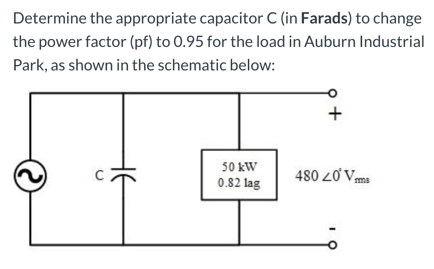 Solved Determine the appropriate capacitor C (in Farads) to | Chegg.com