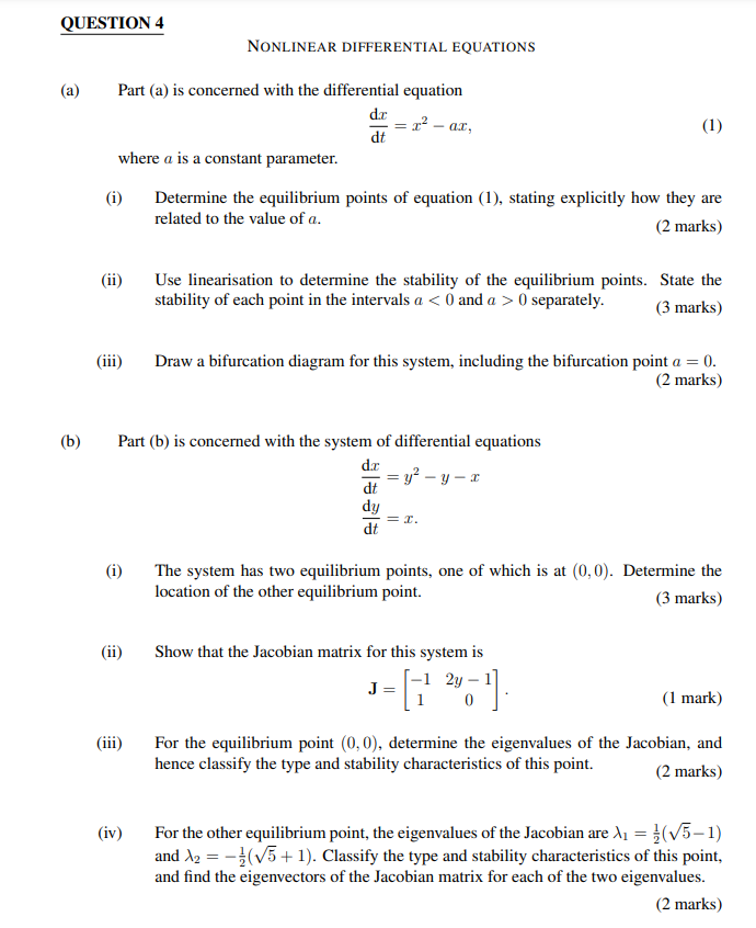 Solved Nonlinear Differential Equations A Part A Is 7223