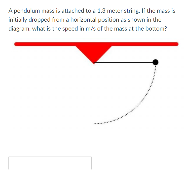 Solved A pendulum mass is attached to a 1.3 ﻿meter string. | Chegg.com