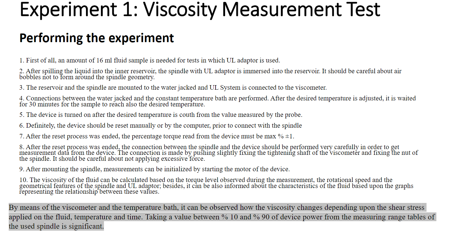 Solved ViscosityMeasurement Test 1.General | Chegg.com