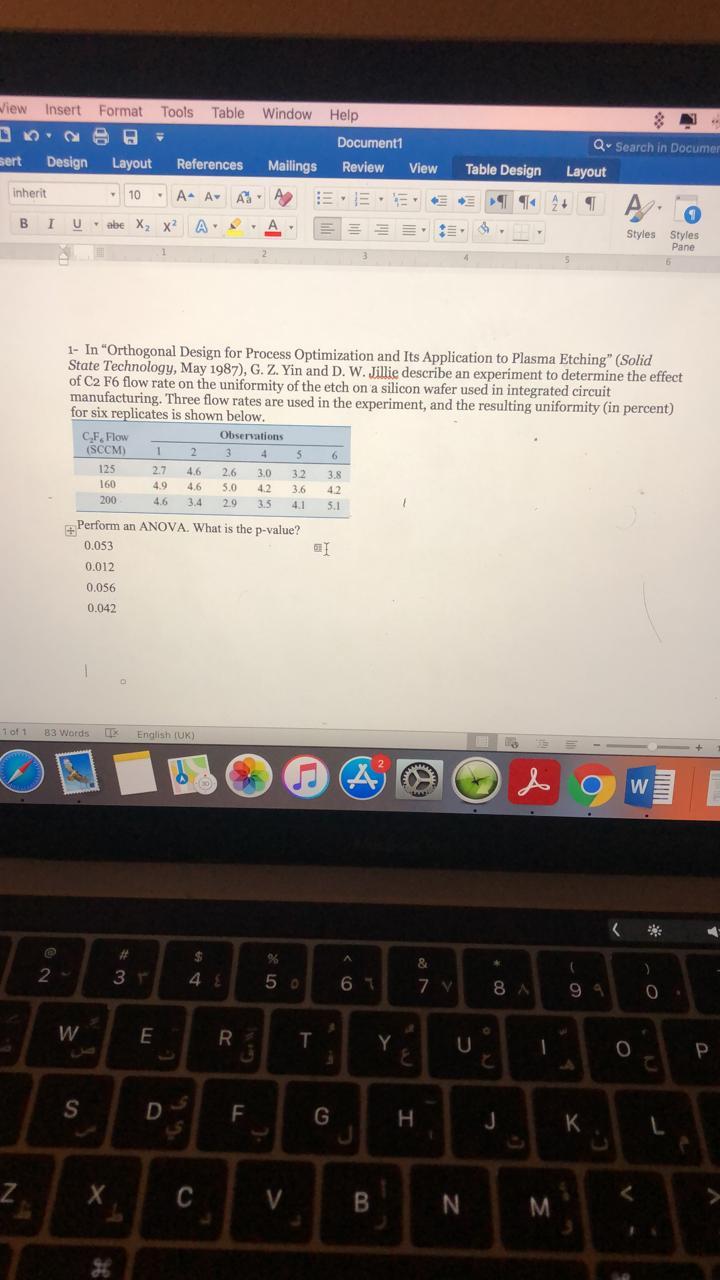 Solved View Insert Format Tools Table Window Help Document1 | Chegg.com