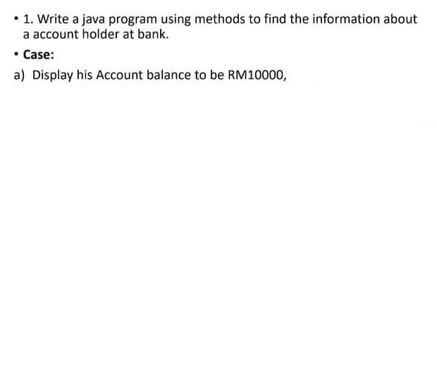 Solved • 1. Write a java program using methods to find the | Chegg.com Solved • 1. Write a java program using methods to find the | Chegg.com