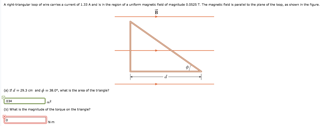 Solved A right-triangular loop af wire carries a current of | Chegg.com