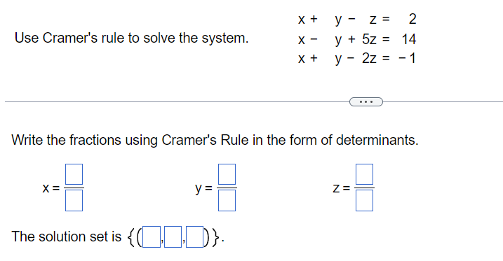 Solved Use Cramer's rule to solve the system. | Chegg.com