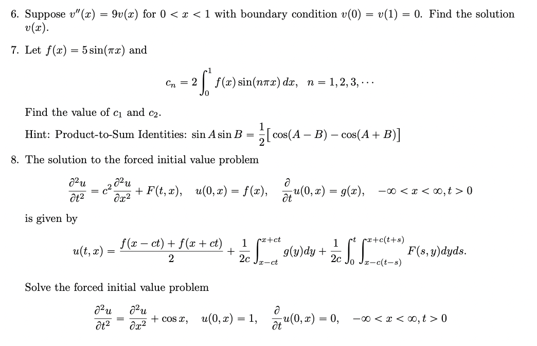 Solved Suppose v''(x)=9v(x) ﻿for | Chegg.com