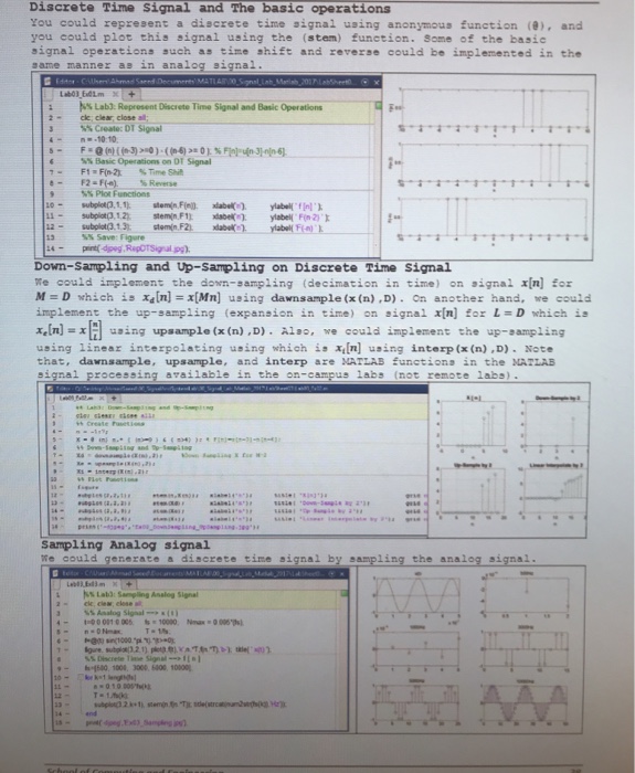 Solved Discrete Time signal and The basic operations You | Chegg.com