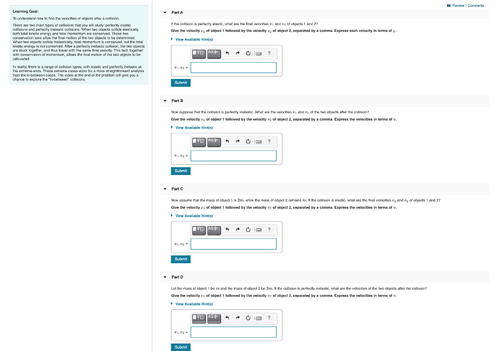 Solved To understand how to find the velocities of objects | Chegg.com