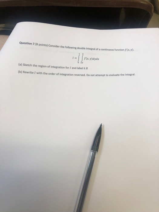 Solved Question 7 (8 points) Consider the following double | Chegg.com