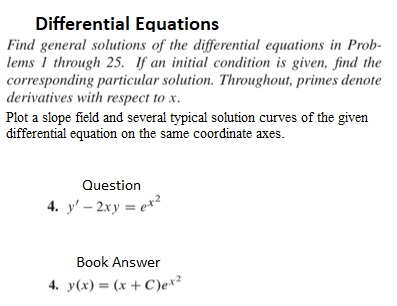 Solved Differential Equations Find general solutions of the | Chegg.com
