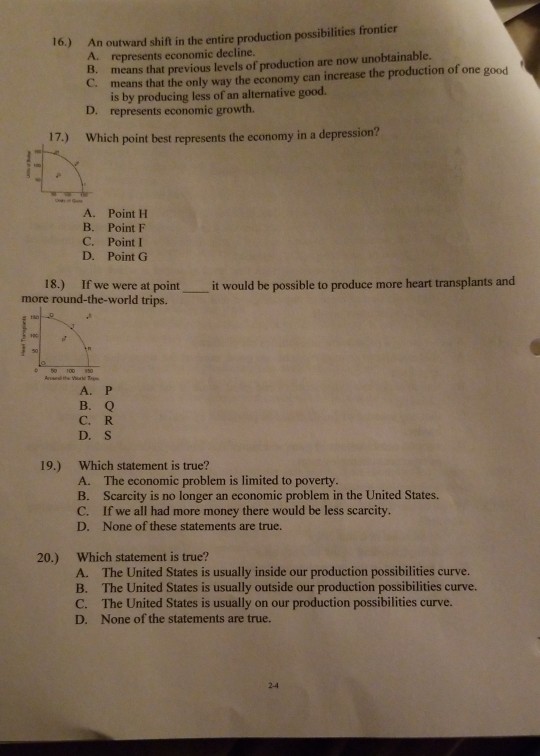 Solved An outward shift in the entire production | Chegg.com