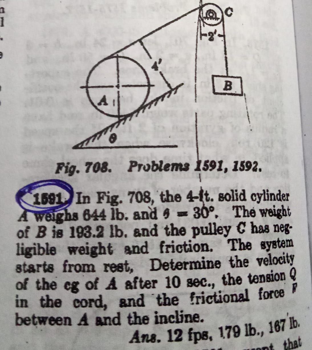 Solved Fig. 705. Problems 1584-1587. 1585. A homogenoous | Chegg.com