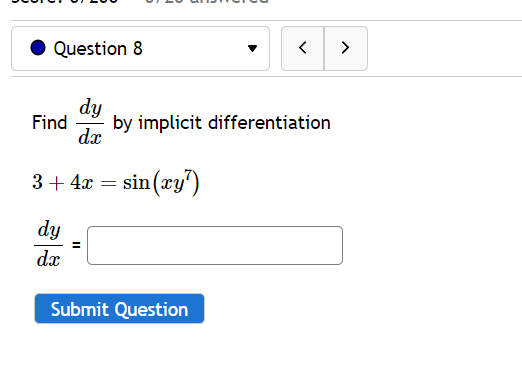 Solved Find dxdy by implicit differentiation | Chegg.com
