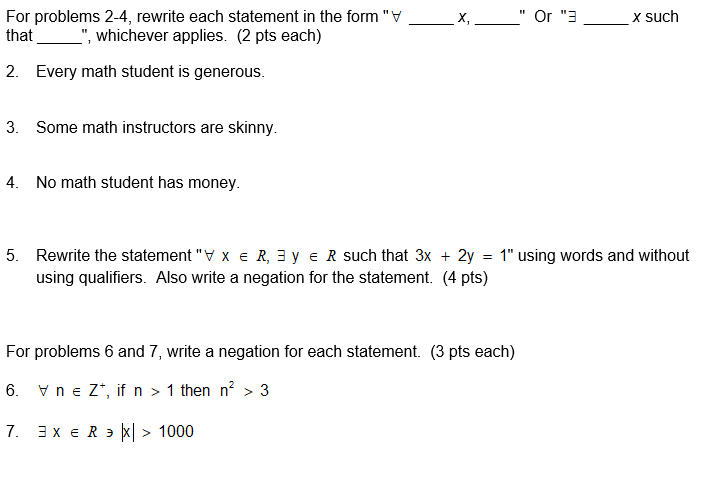 Solved _" or "3 x such For problems 2-4, rewrite each | Chegg.com