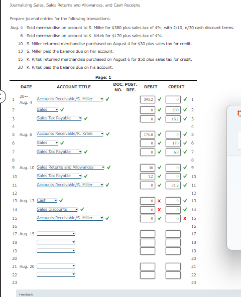 Solved Journalizing Sales, Sales Returns and Allowances, and | Chegg.com