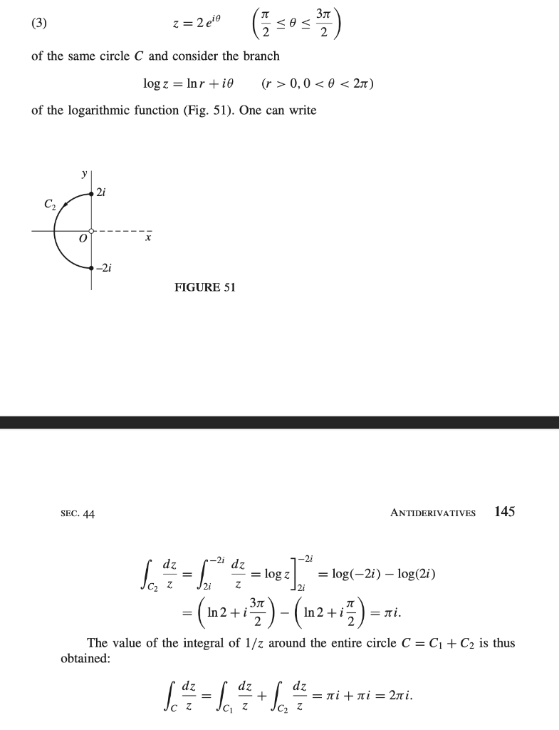 Solved (3) z=2eiθ(2π≤θ≤23π) of the same circle C and | Chegg.com