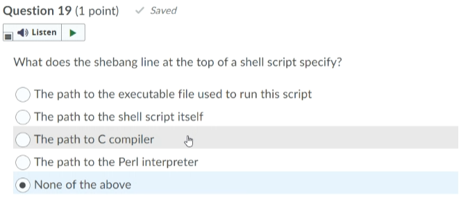 Solved Question 19 (1 point) Saved Listen What does the | Chegg.com