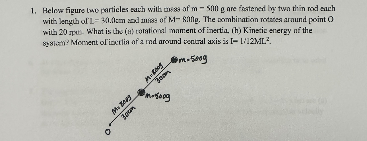 Solved Below figure two particles each with mass of m=500g | Chegg.com