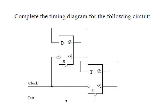 Solved Complete the timing diagram for the following circuit | Chegg.com