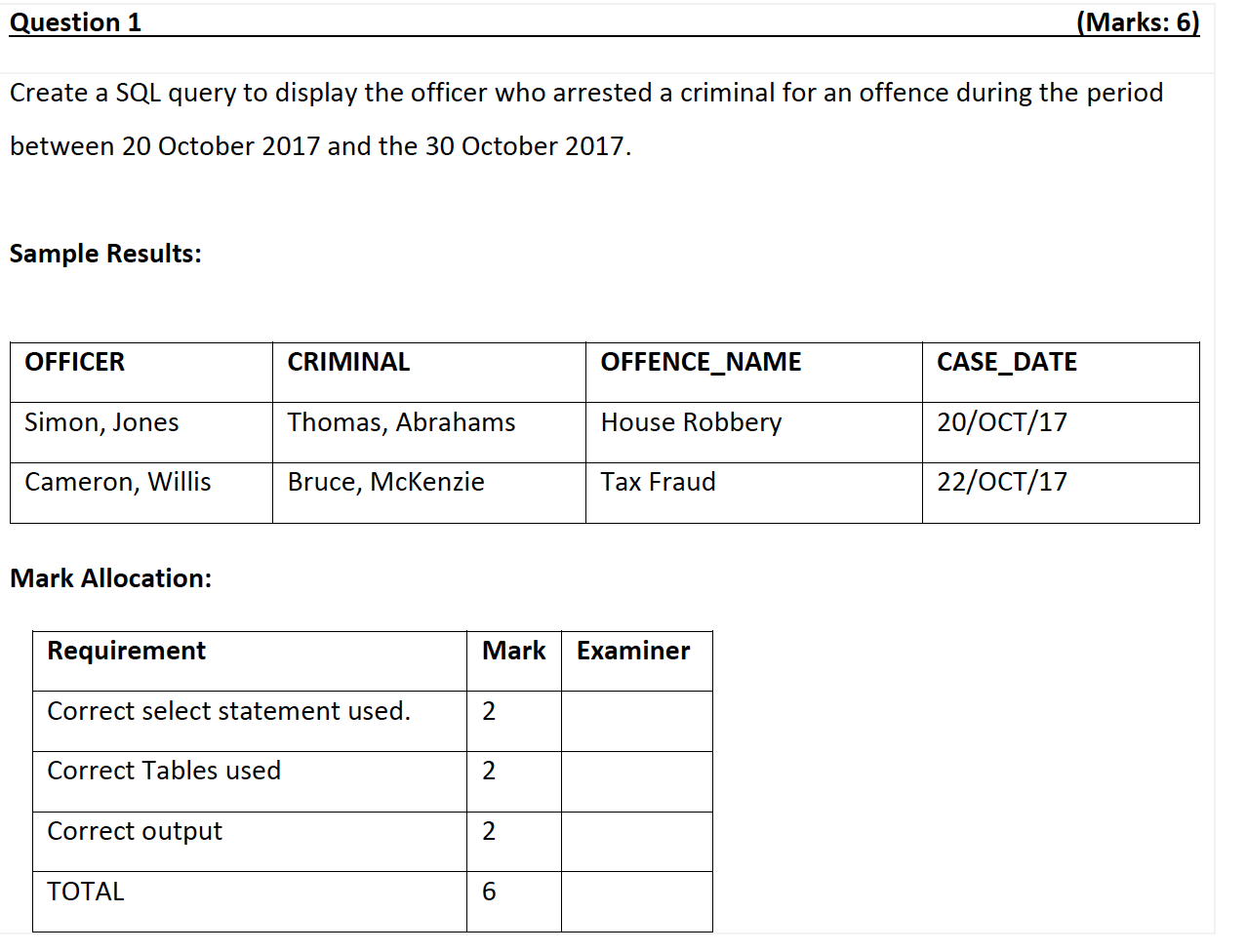 Solved ORACLE DATABASE SQL DEVELOPER *Preload for POLICING | Chegg.com